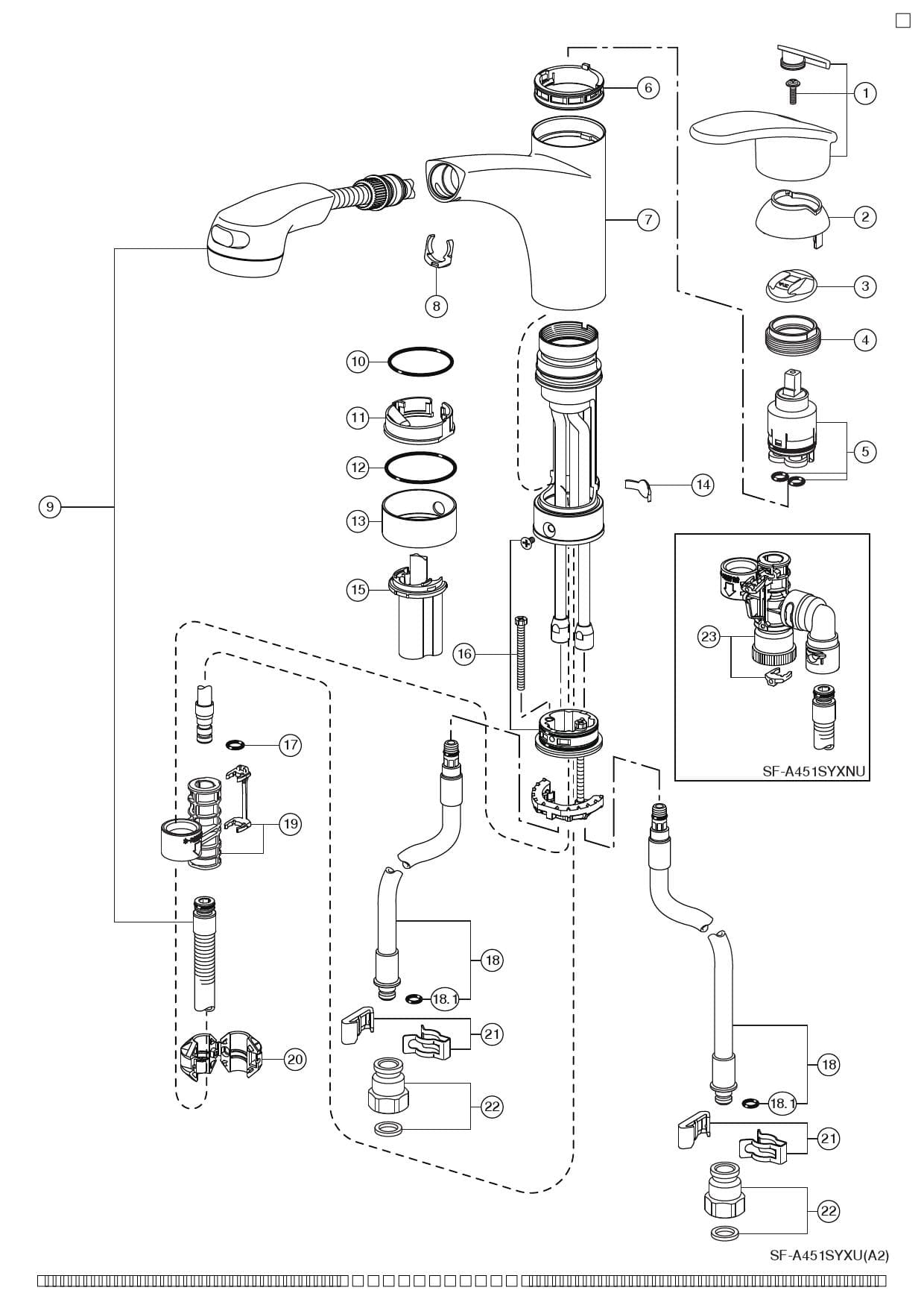 LIXIL(リクシル) SF-A451SYXU取扱説明書 商品図面 施工説明書 分解図 | 通販 プロストア ダイレクト