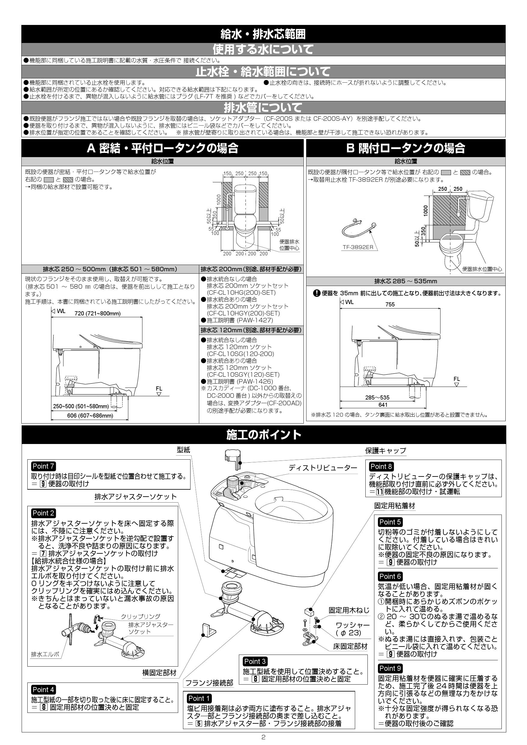 LIXIL(リクシル) YBC-CL10HU商品図面 施工説明書 分解図 | 通販 プロストア ダイレクト