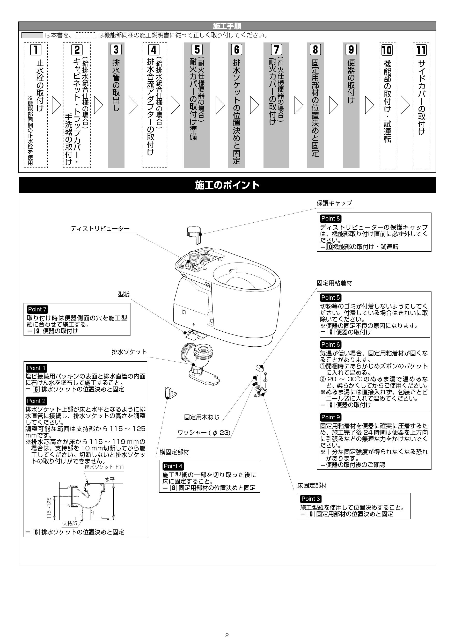 LIXIL(リクシル) YBC-CL10PU商品図面 施工説明書 分解図 | 通販 プロストア ダイレクト