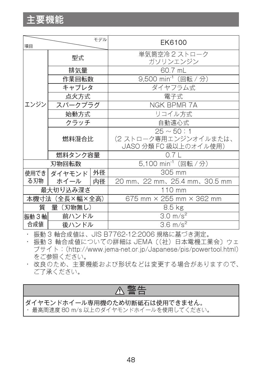 マキタ EK6100取扱説明書 | 通販 プロストア ダイレクト