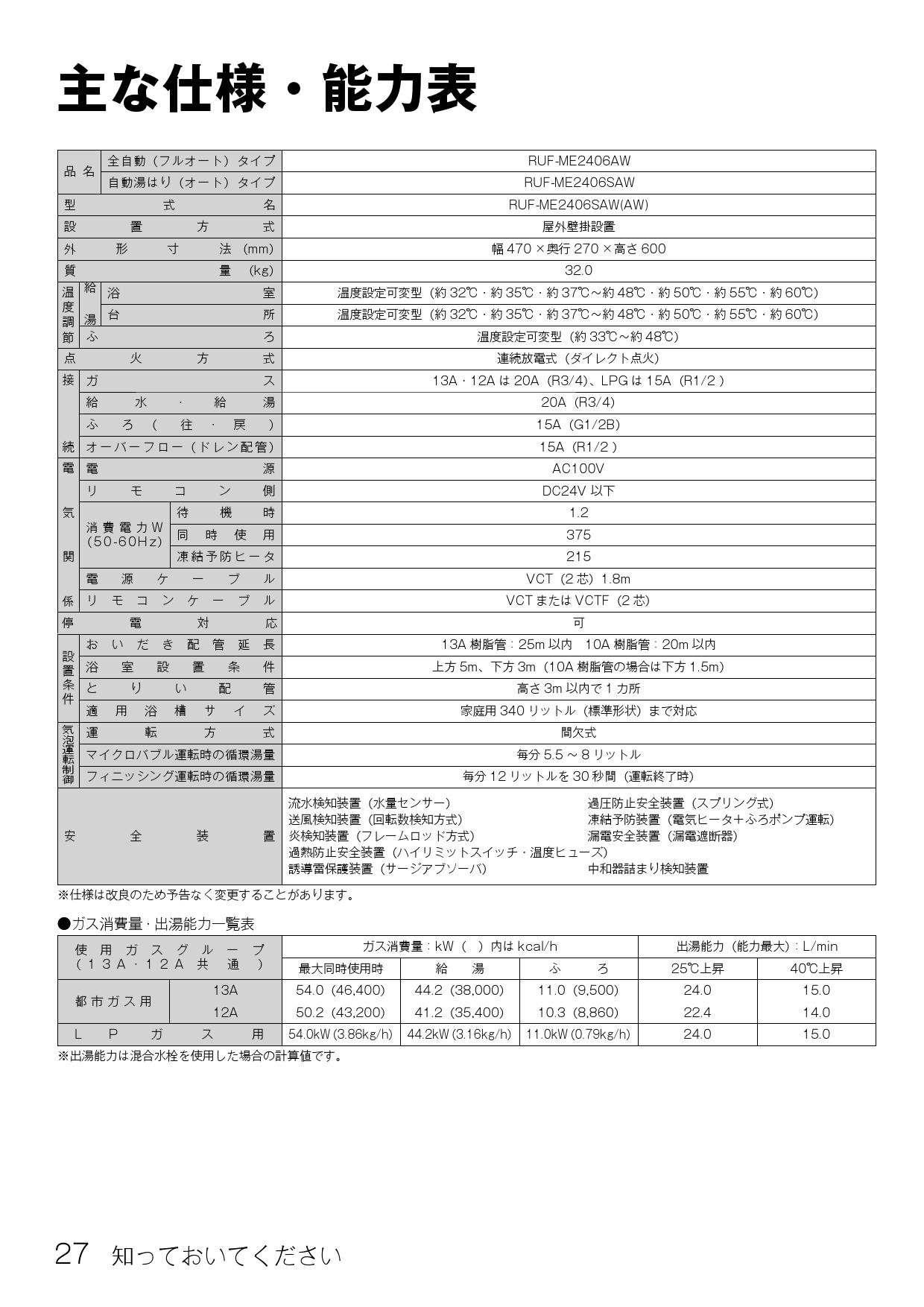 リンナイ RUF-UE2406AW取扱説明書 商品図面 施工説明書 器具仕様書 | 通販 プロストア ダイレクト