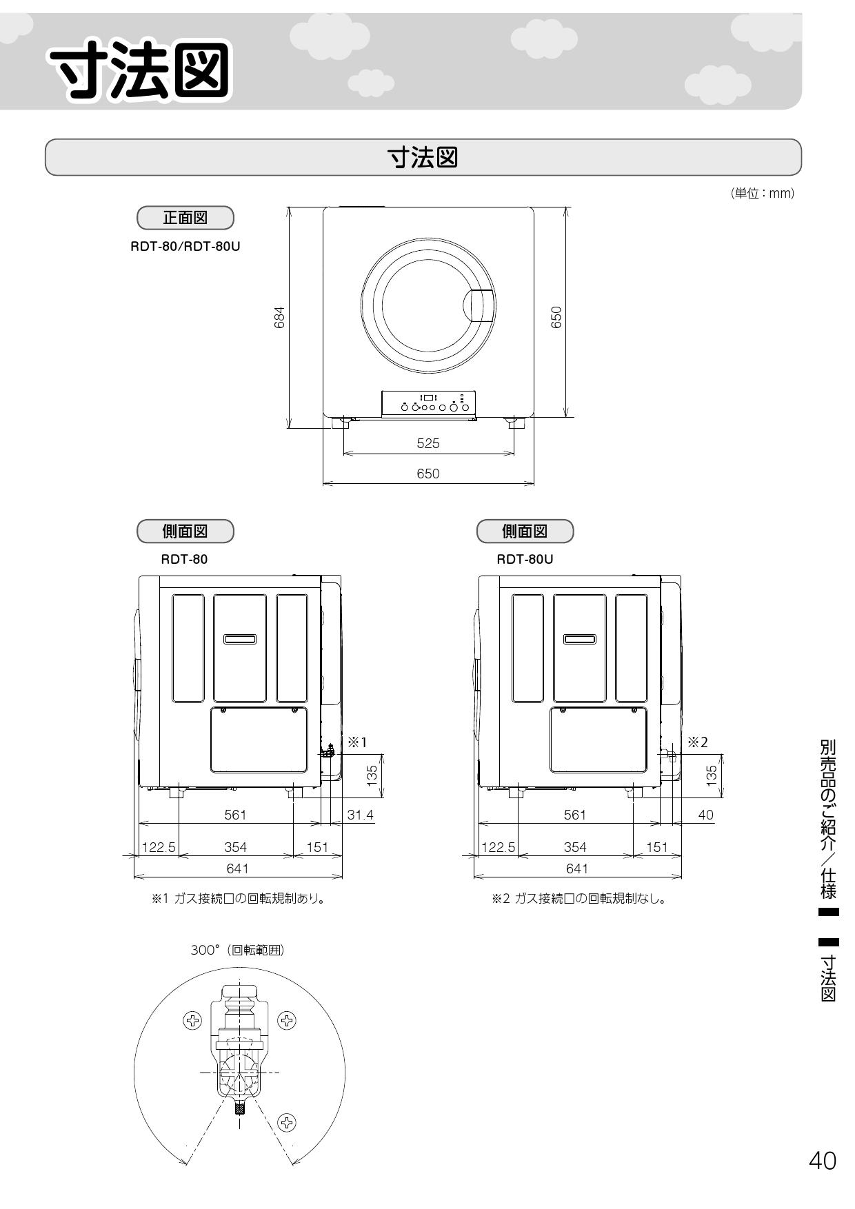 リンナイ RDT-80取扱説明書 商品図面 施工説明書 器具仕様書 | 通販 プロストア ダイレクト