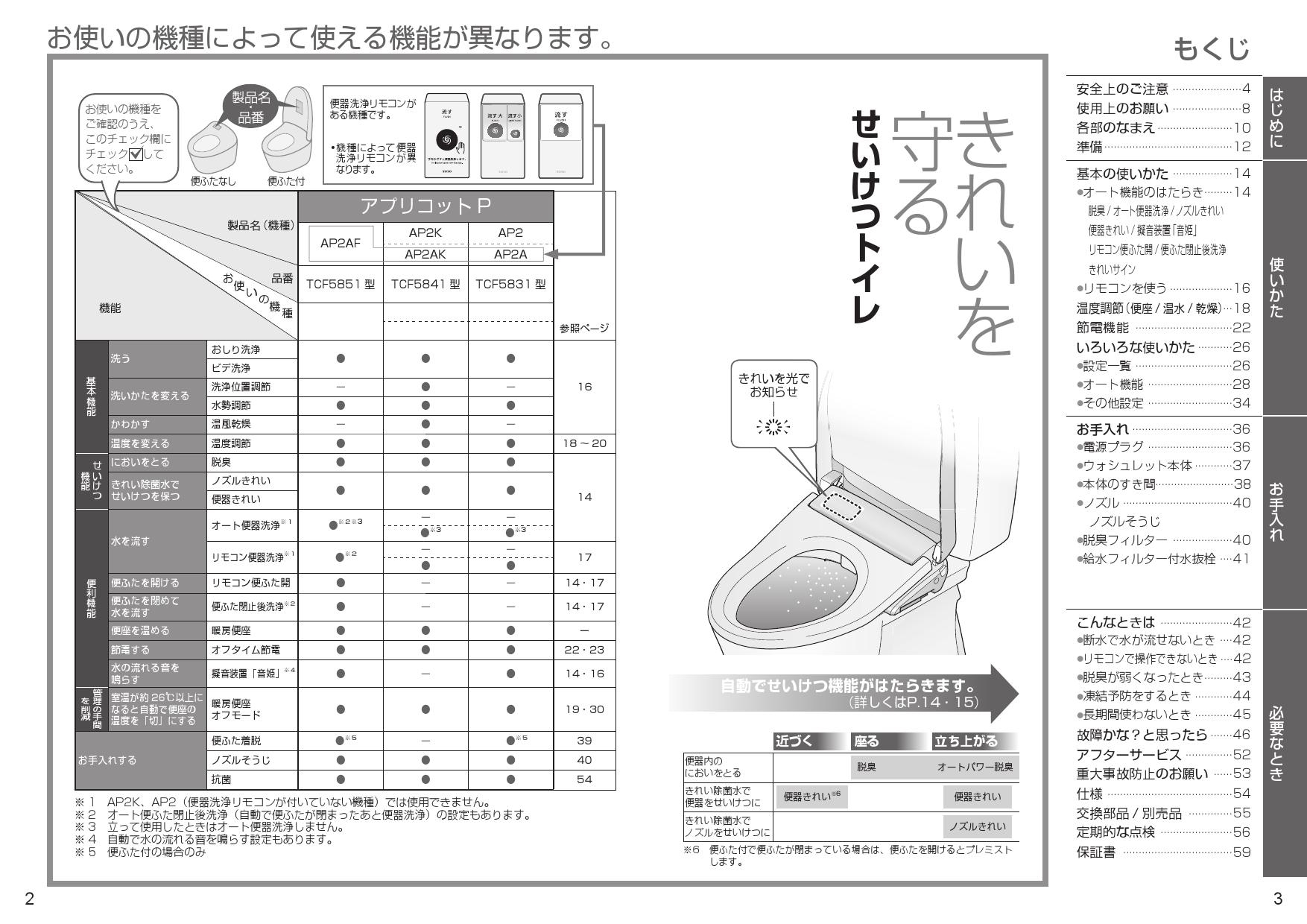 TOTO TCF5851AU取扱説明書 商品図面 施工説明書 | 通販 プロストア ダイレクト