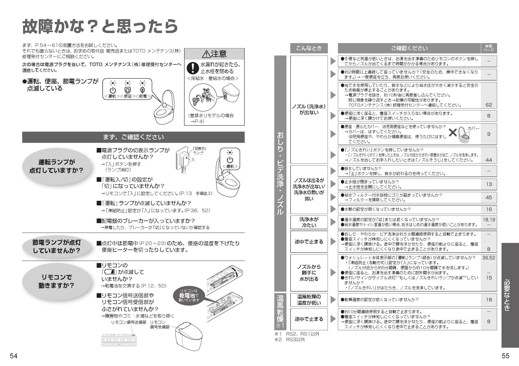 TOTO CES9510取扱説明書 商品図面 施工説明書 分解図 | 通販 プロストア ダイレクト