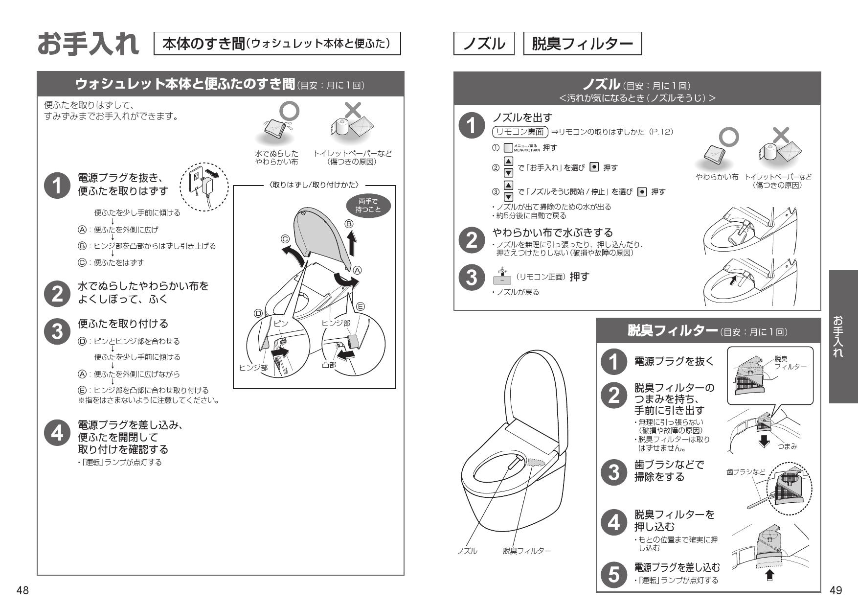 TOTO CES9720FW取扱説明書 商品図面 施工説明書 分解図 | 通販 プロストア ダイレクト